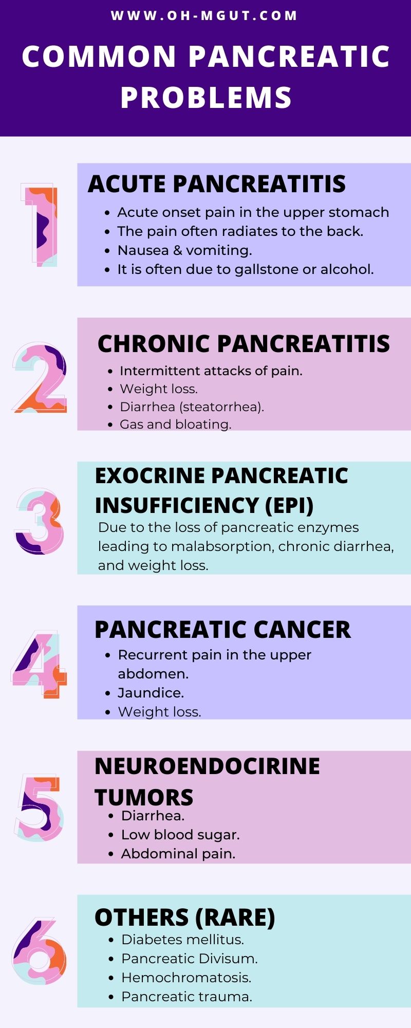 Pancreas Problems: 5 Main Conditions, Symptoms, & Signs - Oh My Gut
