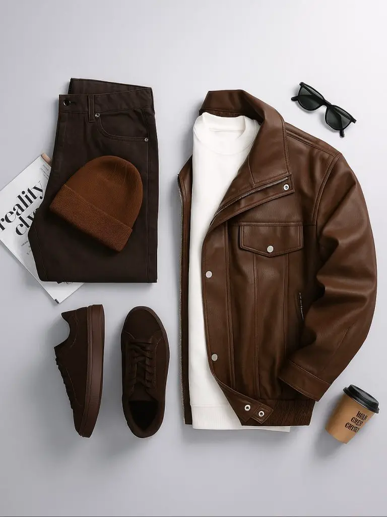 23 Chic Brown Leather Jacket Outfits For Men (2026) - Oh My Gut